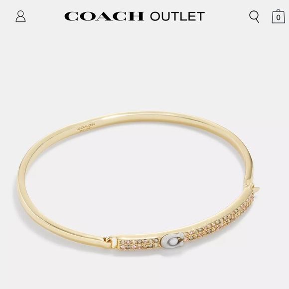 Coach | Accessories | Coach Signature Pave Bar Thin Bangle | Poshmark